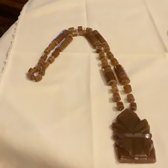 Jewelry | Carved Stone Necklace From Spain Beautiful Brown Stone A Real ...